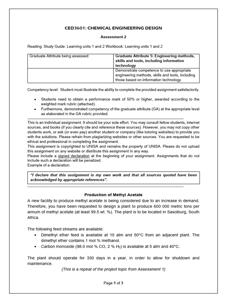 Assessment 2 Methyl Acetate | PDF | Plagiarism | Chemical Equilibrium