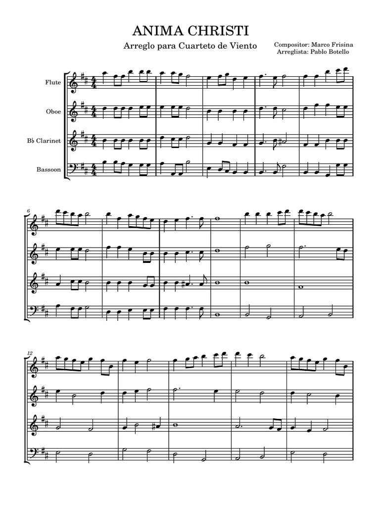 Anima Christi Capilla | PDF | Woodwind Instruments | Musical Instruments