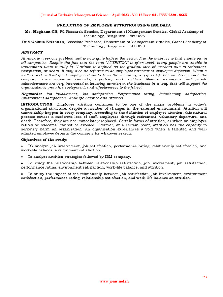 IBM Employee Attrition Analysis | PDF | Job Satisfaction | Employment