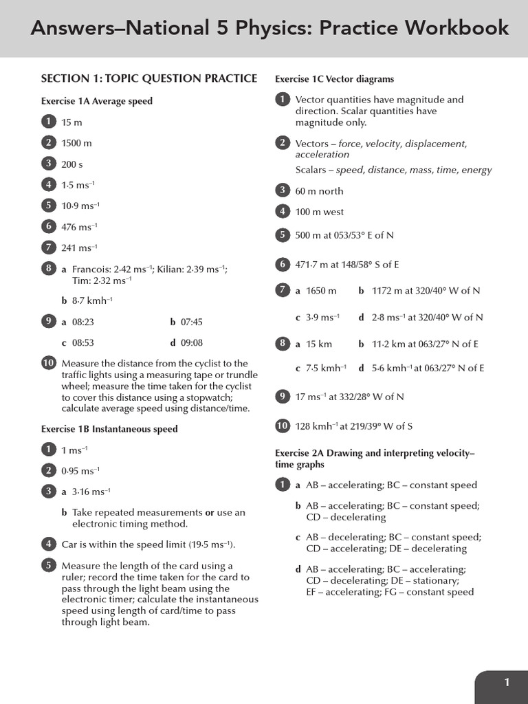 National 5 Physics Practice Workbook | PDF | Force | Waves