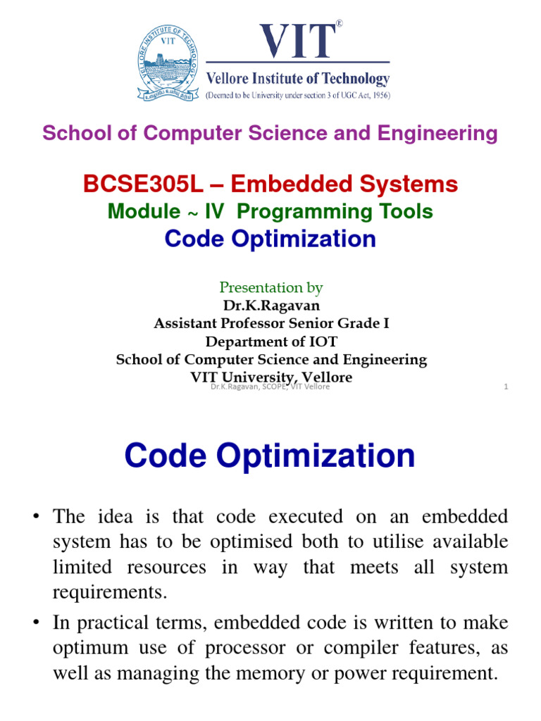 Code Optimization Techniques in Embedded Systems | PDF | Compiler | Program Optimization