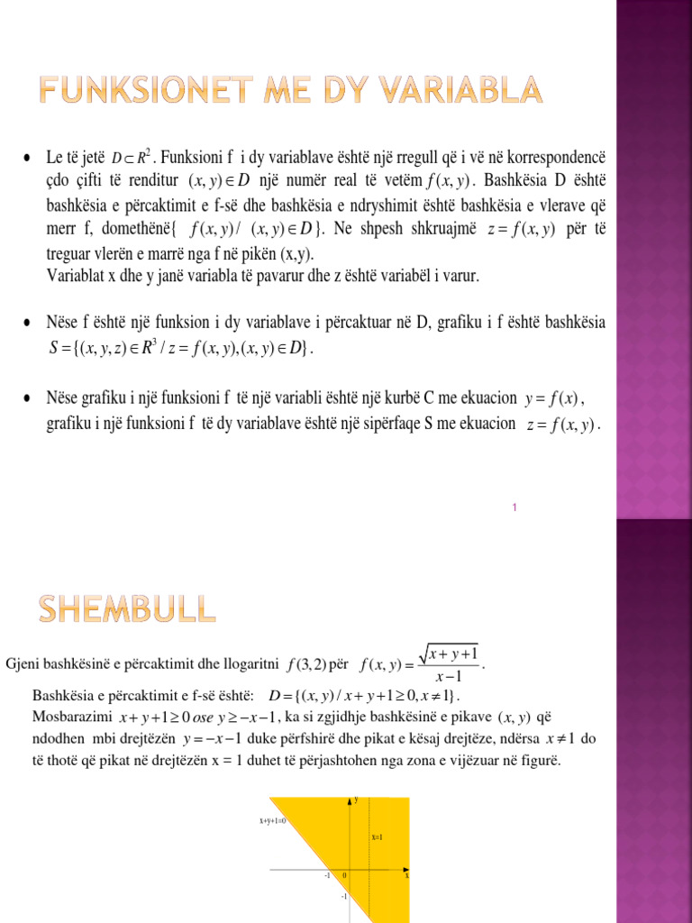 Leksion 14, Funksionet Me Dy Variabla | PDF