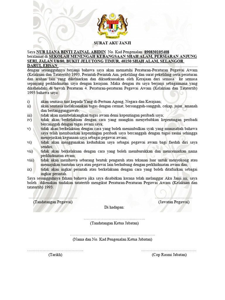 Brm Surat Aku Janji Pdf