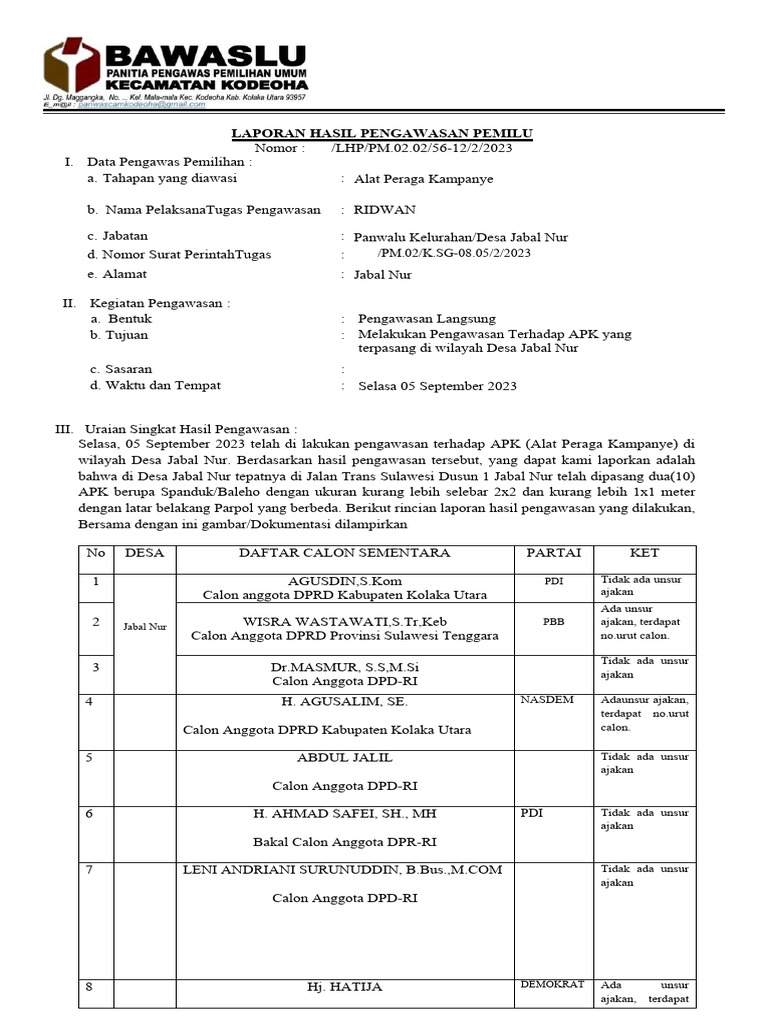 Contoh Laporan PKD | PDF