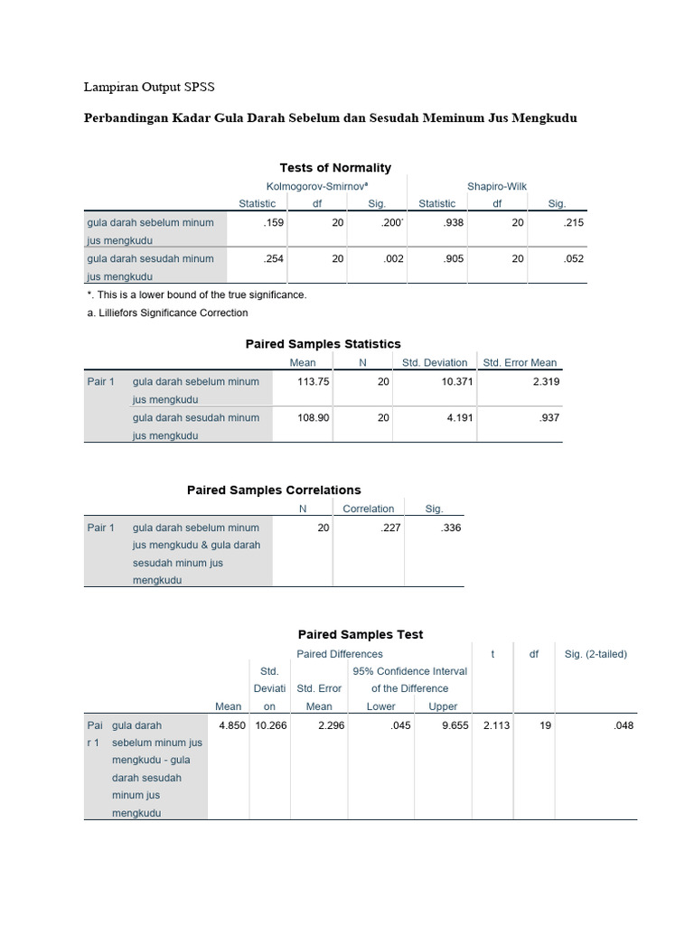 Lampiran Output SPSS | PDF