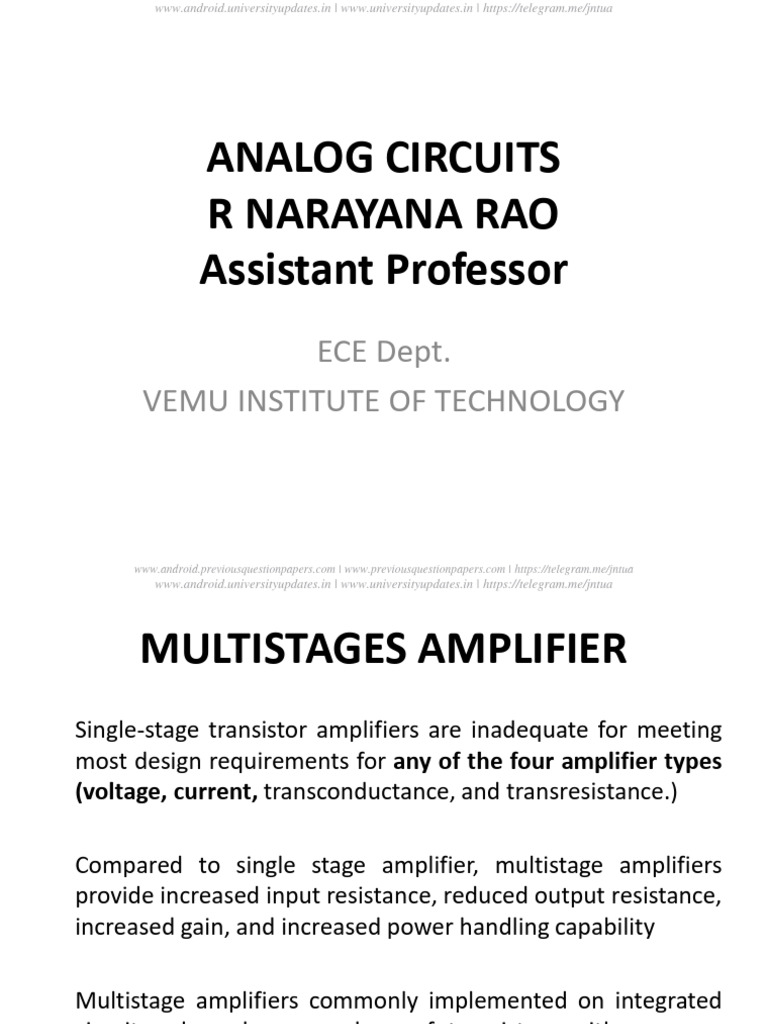 Analog Circuits | PDF | Amplifier | Feedback