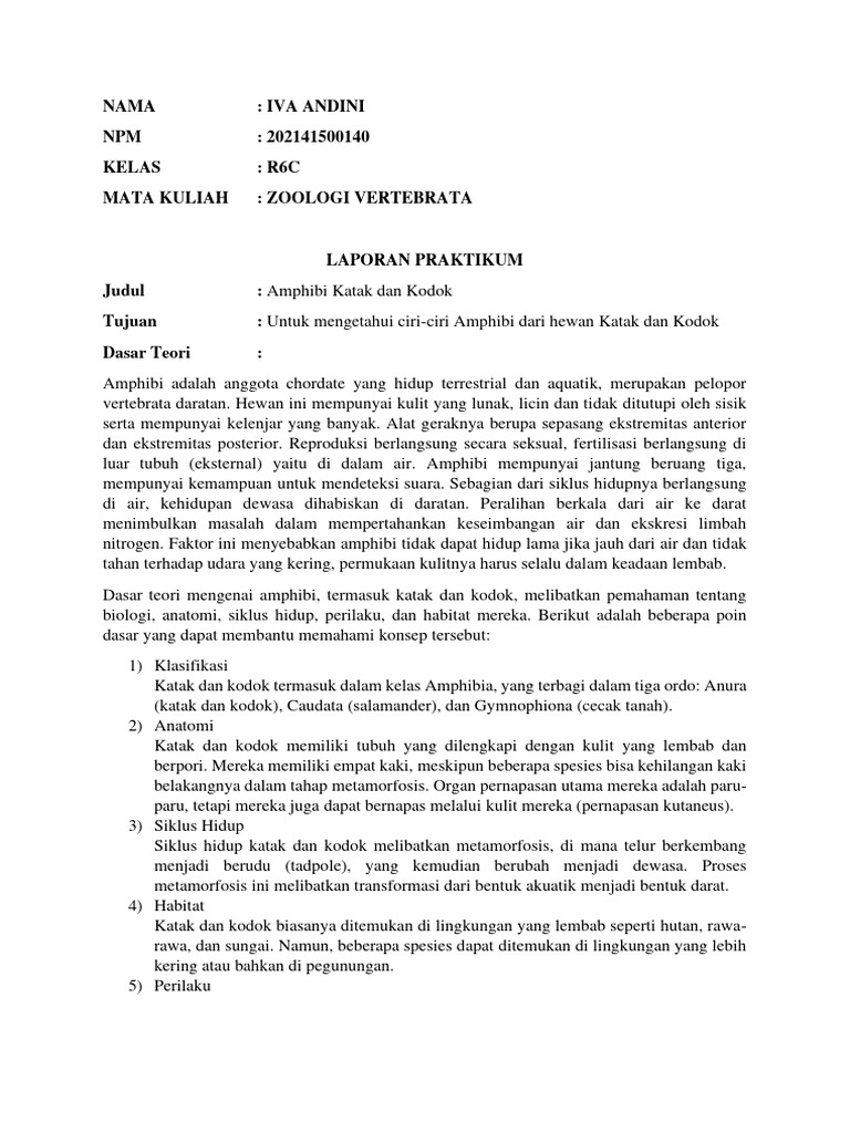 Morfologi dan Morfometri Katak vs Kodok | PDF