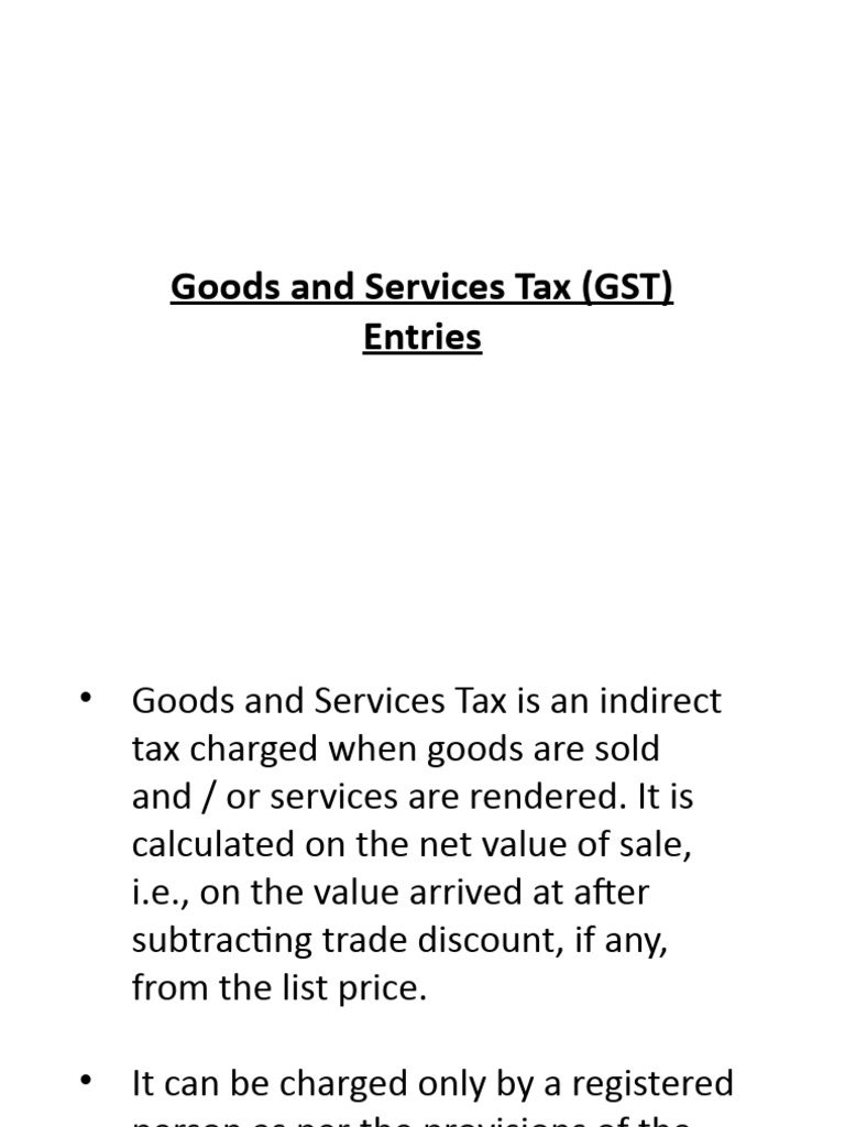 For GST Concept and GST Jounral Entries | PDF | Value Added Tax ...