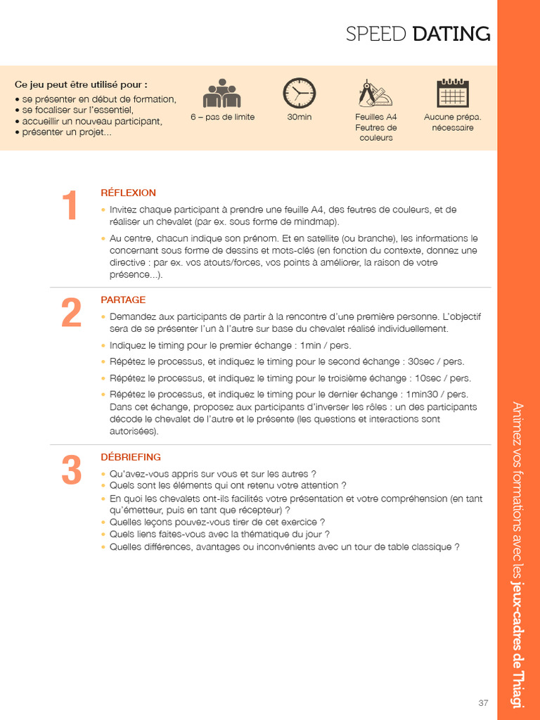 Jeu de Speed Dating en Formation | PDF