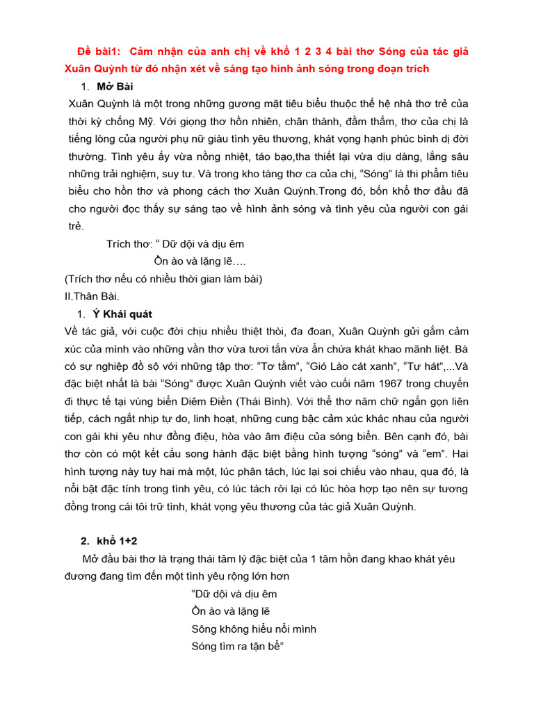 đề 1 - sóng tổ 3 12a2 | PDF