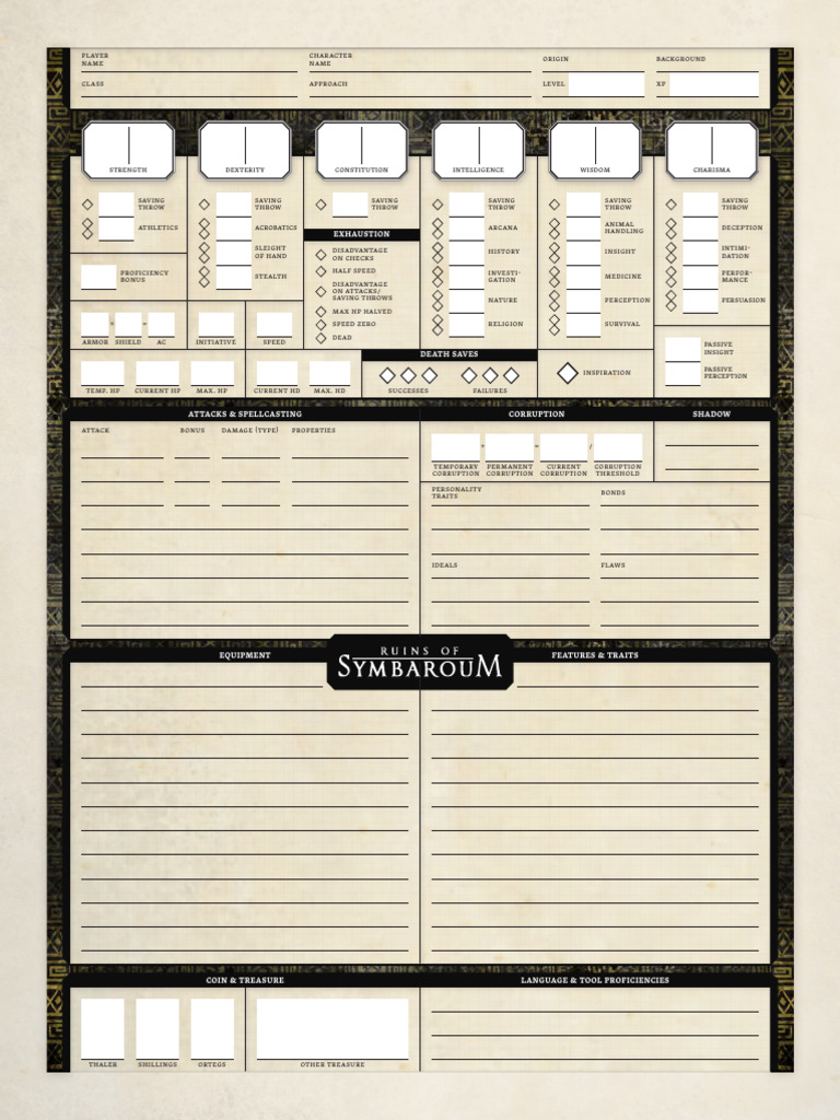 Symbaroum Character Sheet Guide | PDF