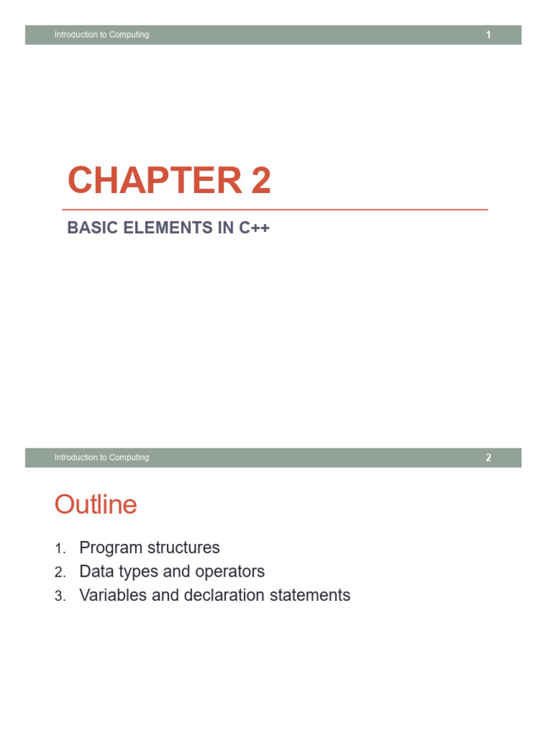 Chap2 Basic Elements | Download Free PDF | Reserved Word | Namespace