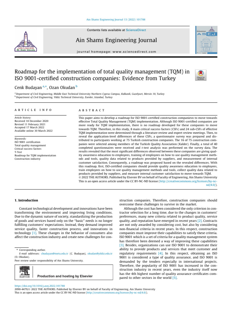 Jurnal TQM - ISO9001 | PDF | Quality Management | Iso 9000