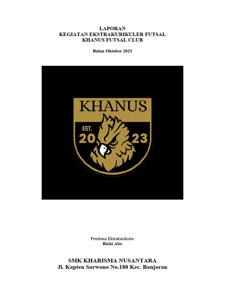 Laporan Kegiatan Futsal SMK Kharisma | PDF