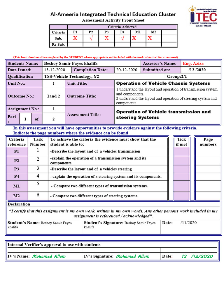 Beshoy Samir Fayes Khalifa Chasis | PDF | Axle | Steering