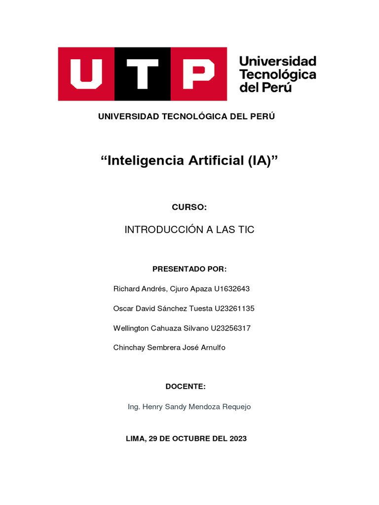 Informe Final Tic | PDF | Inteligencia artificial | Inteligencia (IA) y semántica