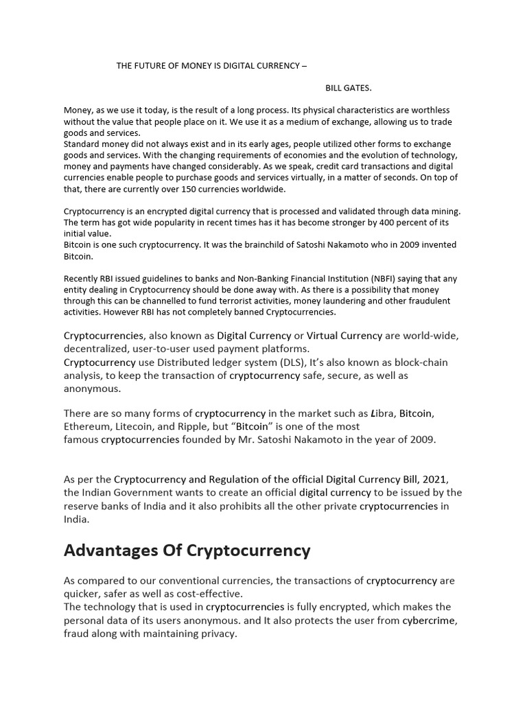 CRYPTOCURRENCY | PDF | Cryptocurrency | Money