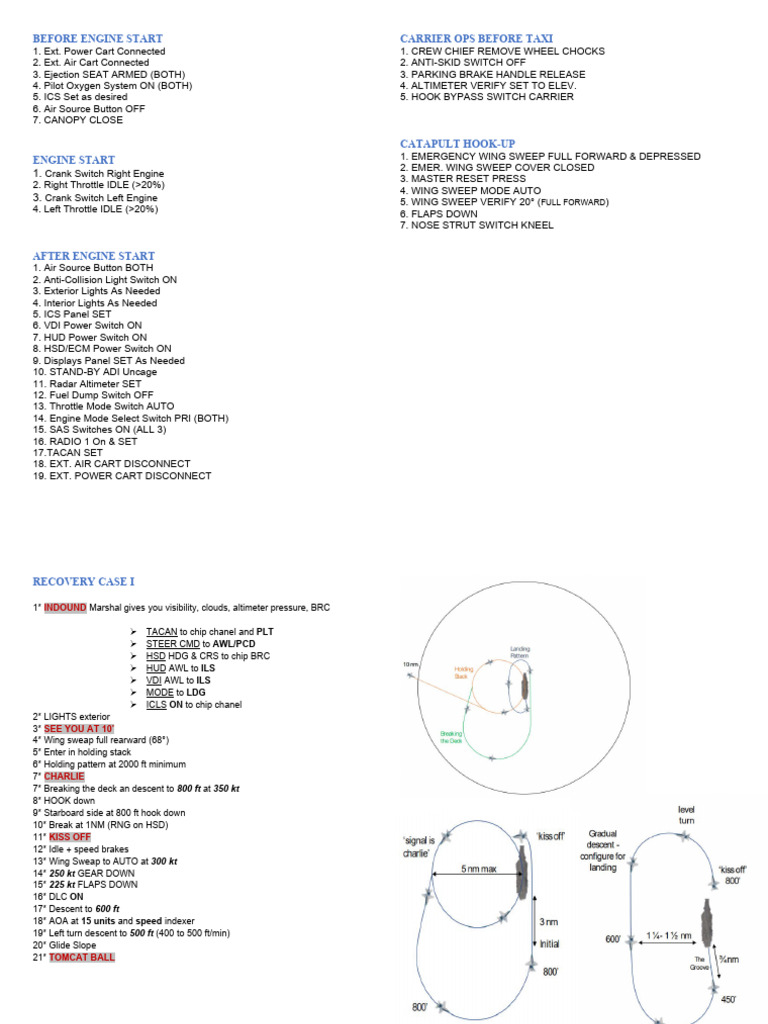 F-14 Start and Recovery Procedures | PDF | Aircraft | Aviation