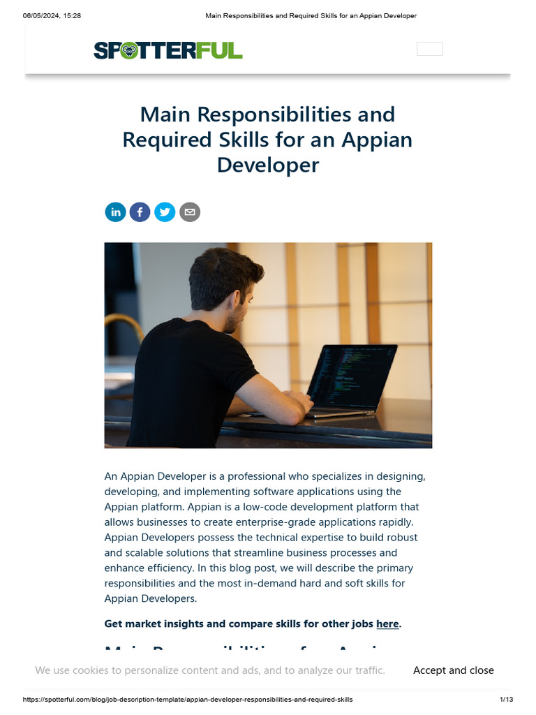 Main Responsibilities and Required Skills For An Appian Developer | PDF ...
