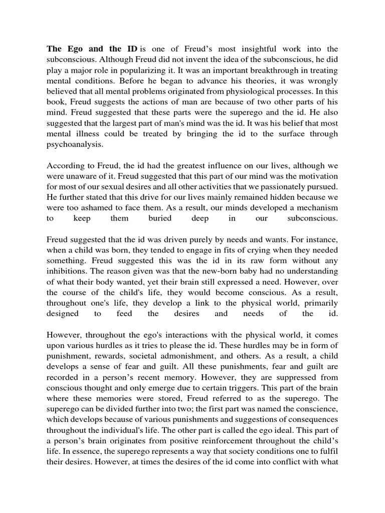 Sigmund Freud - Ego and Id | PDF | Id | Sigmund Freud