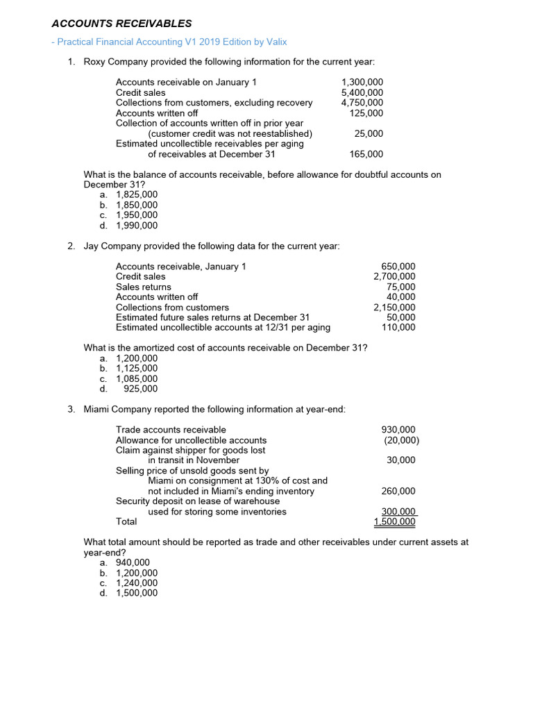 INTACC 1 - REVIEWER - MIDTERMS (Receivables1) | PDF | Debits And ...