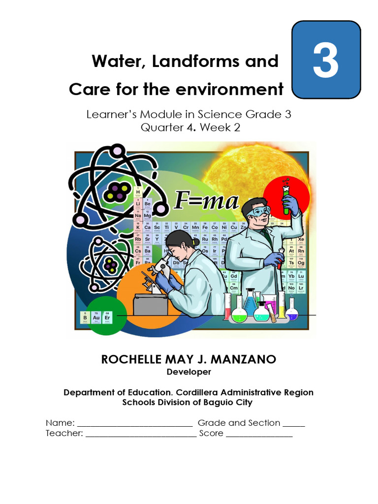 Sci3 - Q4 - W2 - Water Landform and Care For The Environment - Rochelle May J | PDF | Soil | Water