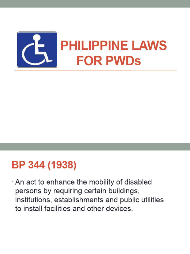Philippine Laws Supporting PWD Rights | PDF | Disability | Physical Therapy