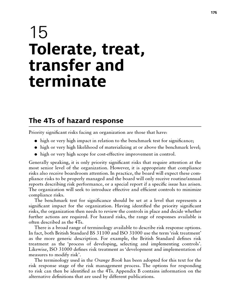 4Ts of Hazard Risk Management | PDF | Risk | Risk Management