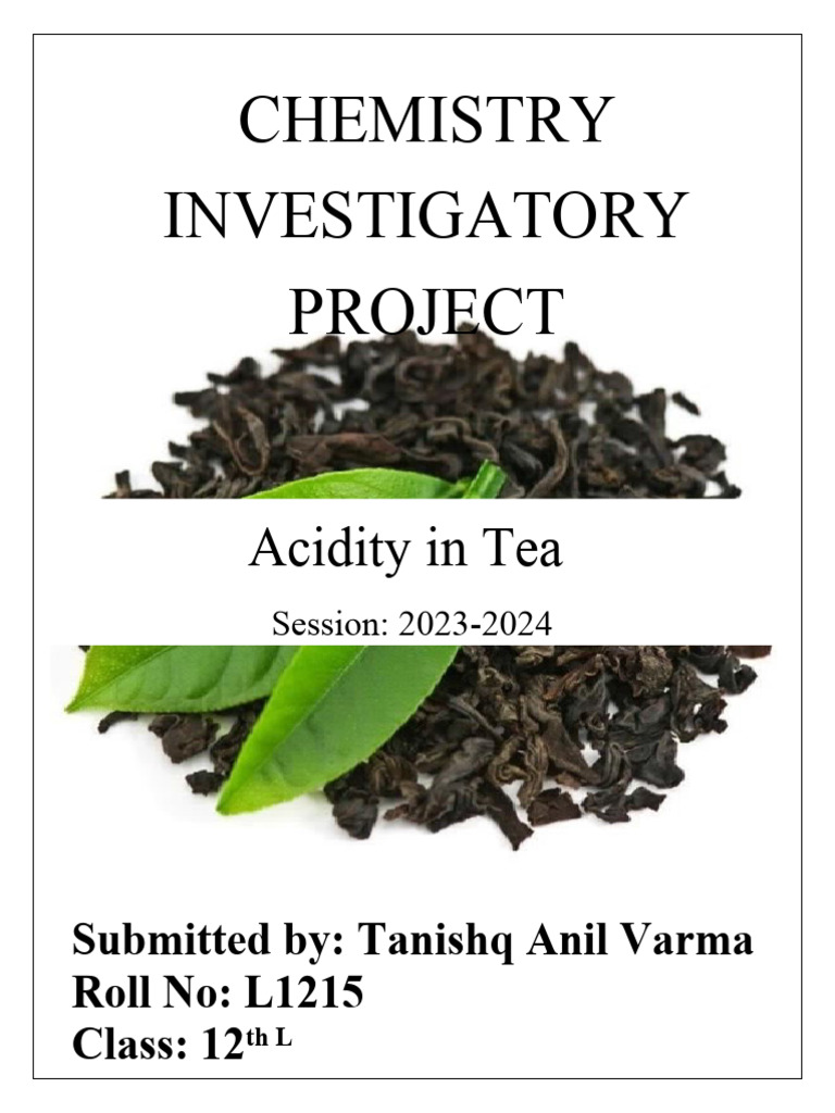 Chemistry of Tea Acidity | PDF | Tea | Drink