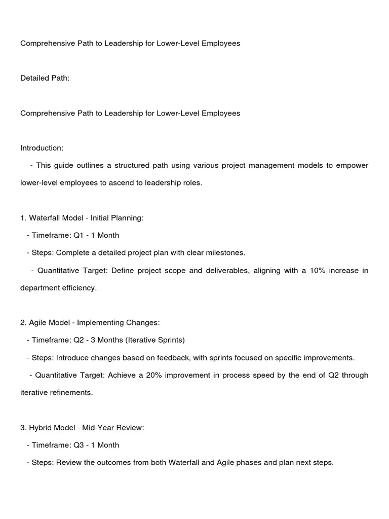 Comprehensive Leadership Development Path Pdf Agile Software