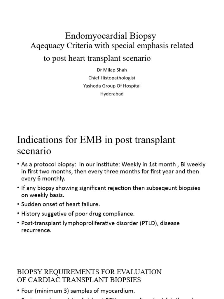 Endomyocardial Biopsy Guidelines Post-Transplant | PDF | Staining ...