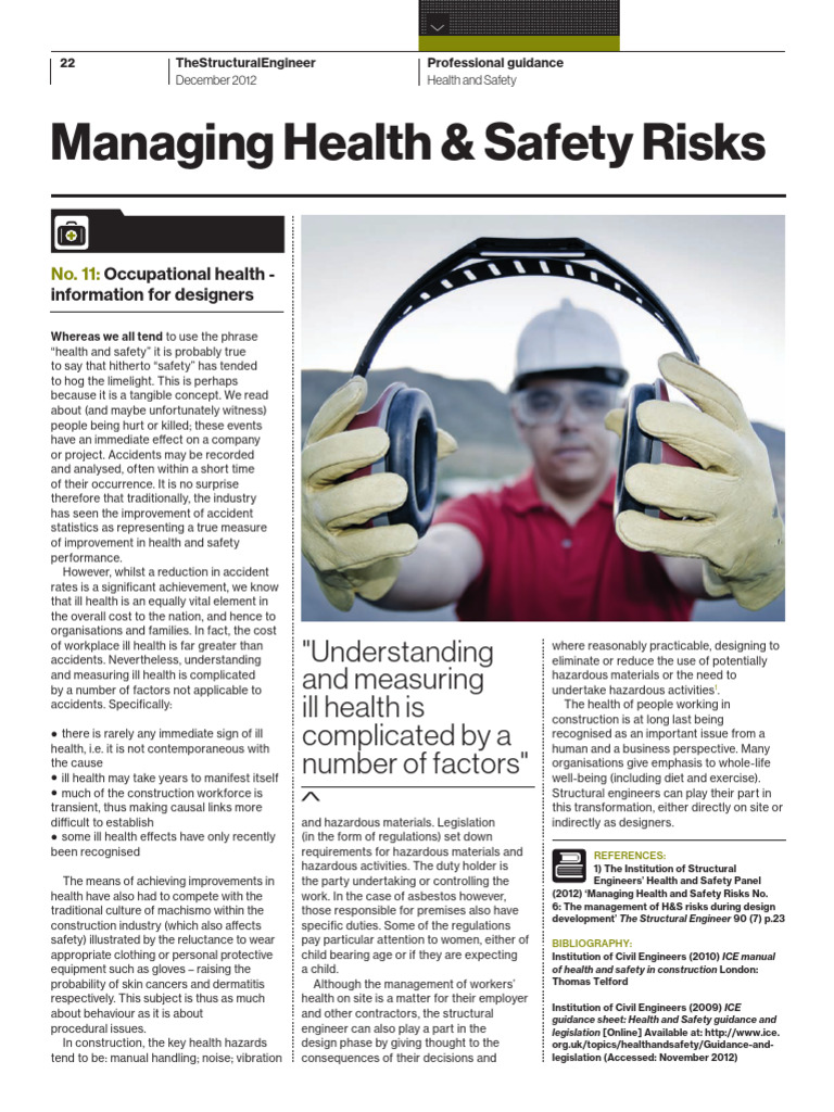 Managing Health & Safety Risks (No. 11) Occupational Health | Download ...