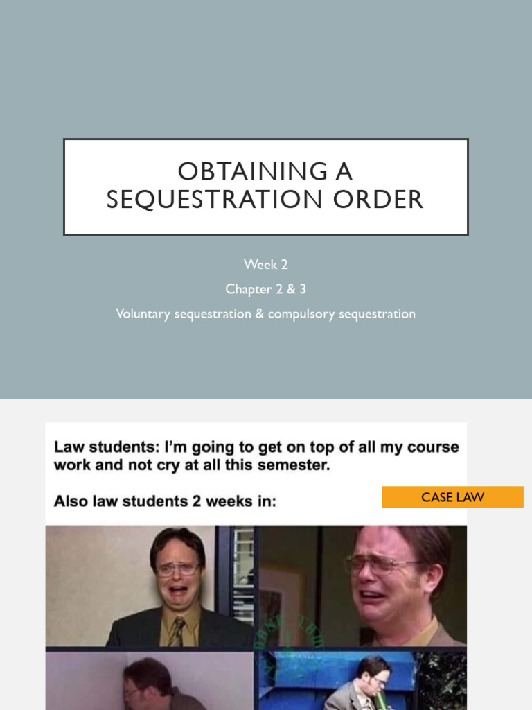 OBTAINING A Sequestration ORDER | PDF | Bankruptcy | Liquidation