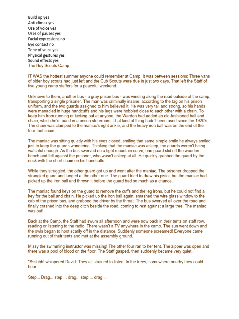 The Boy Scouts Camp | PDF | Handcuffs