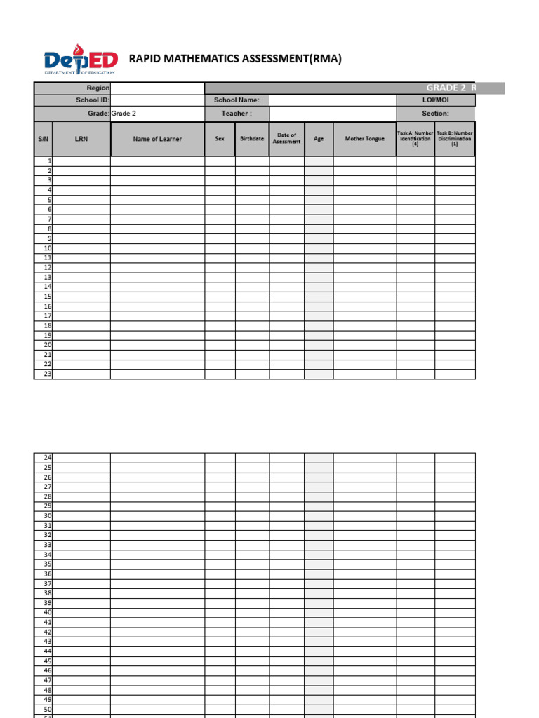 RMA G2Scoresheet v3 | PDF | Cognition | Learning