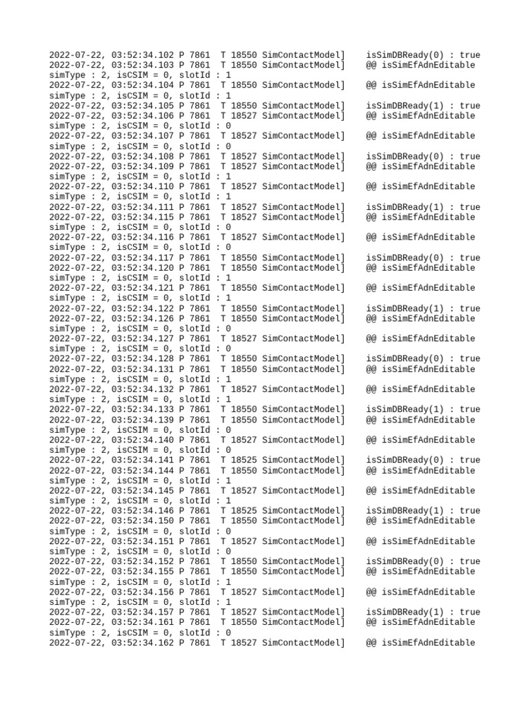 SIM Database Readiness Log | PDF | Computers | Technology & Engineering