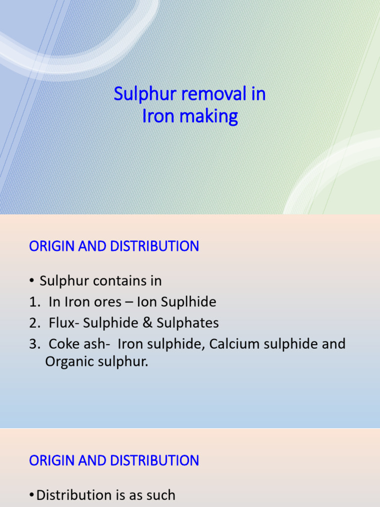 Sulphur Removal in Iron Making | Download Free PDF | Magnesium ...