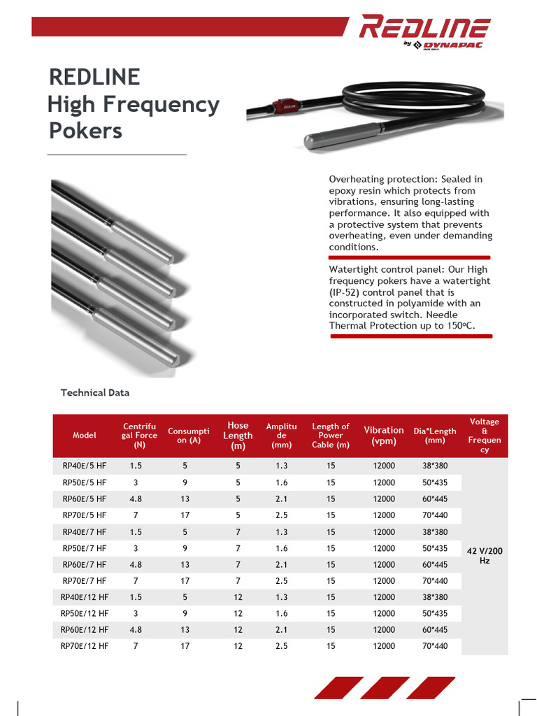 High Frequency Poker Technical Data | PDF | Electromagnetism | Electric ...