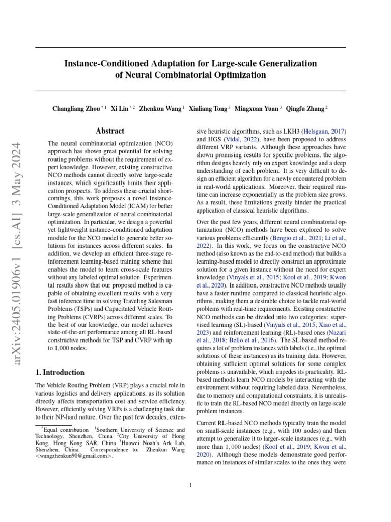 Instance-Conditioned Adaptation For Large-Scale Generalization of Neural Combinatorial ...