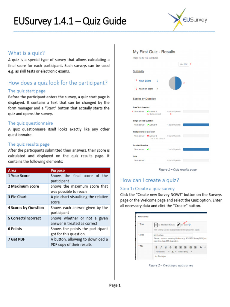 Quiz Guide | PDF | Multiple Choice | Questionnaire