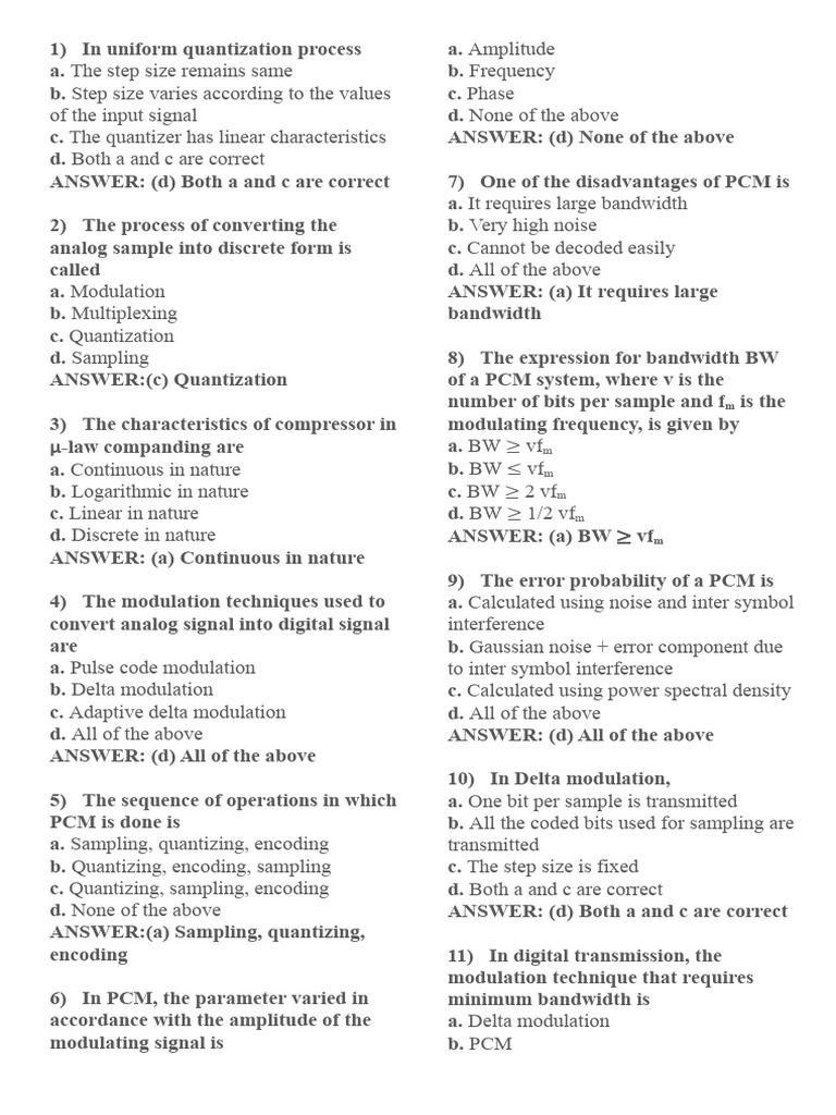 Digital Modulation Techniques Pdf Modulation Sampling Signal