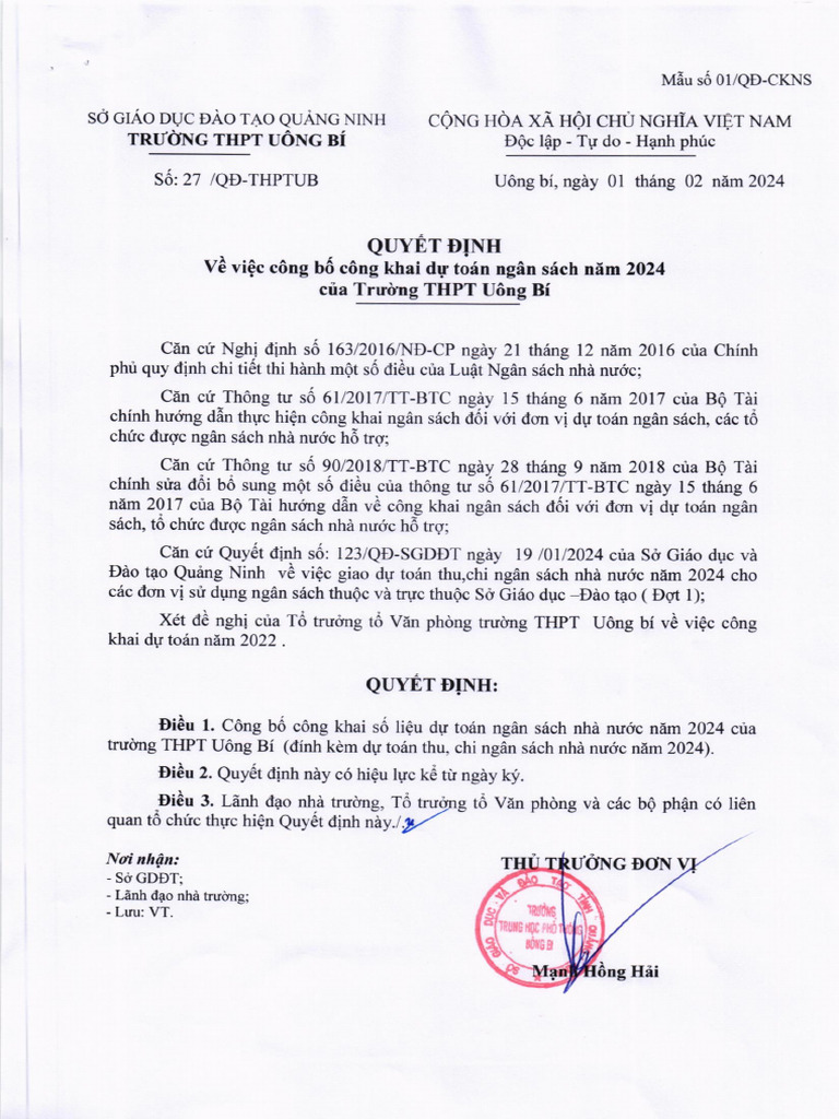 6316 - Ub Cong Khai Du Toan 2024 | PDF