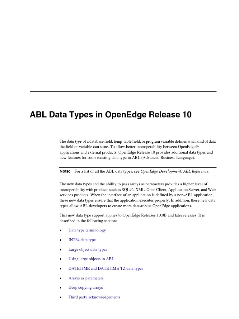 ABL Data Types | PDF | Parameter (Computer Programming) | Subroutine
