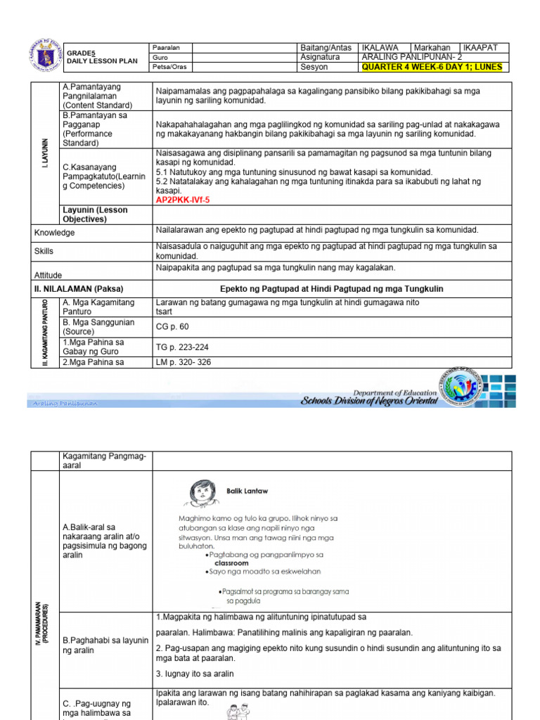 AP Q4 Week 6 DAY 1 - LUNES | PDF