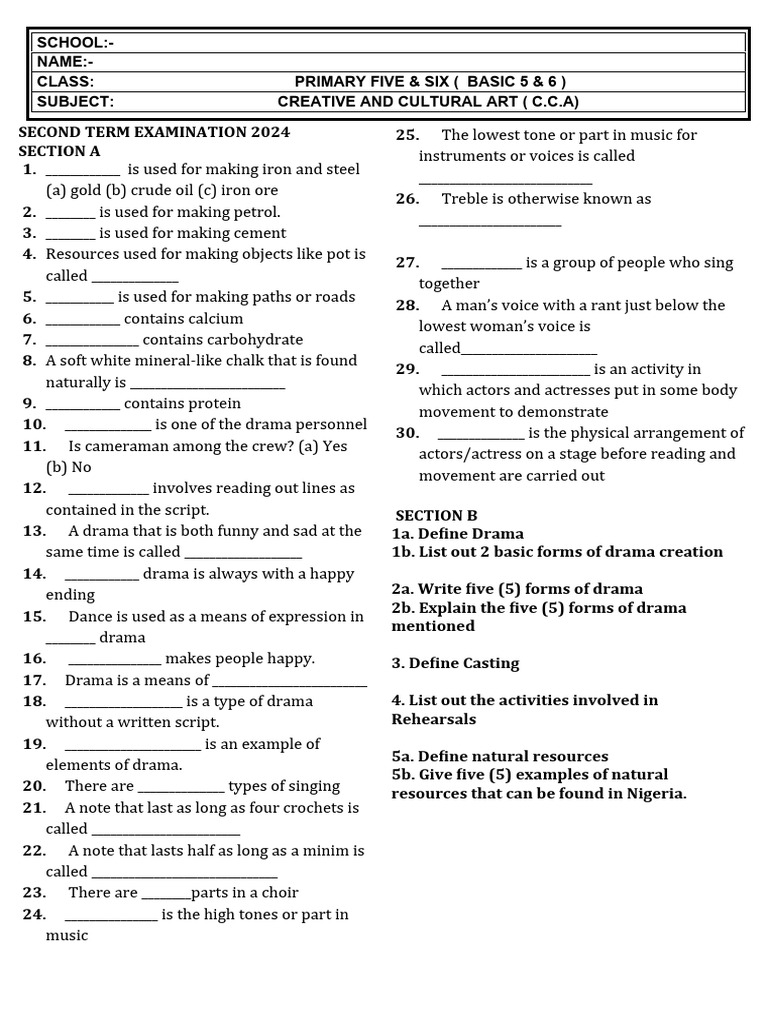 Basic 5 and 6 Second Term Examination 2022 | Download Free PDF | Floppy Disk | Computer Data Storage