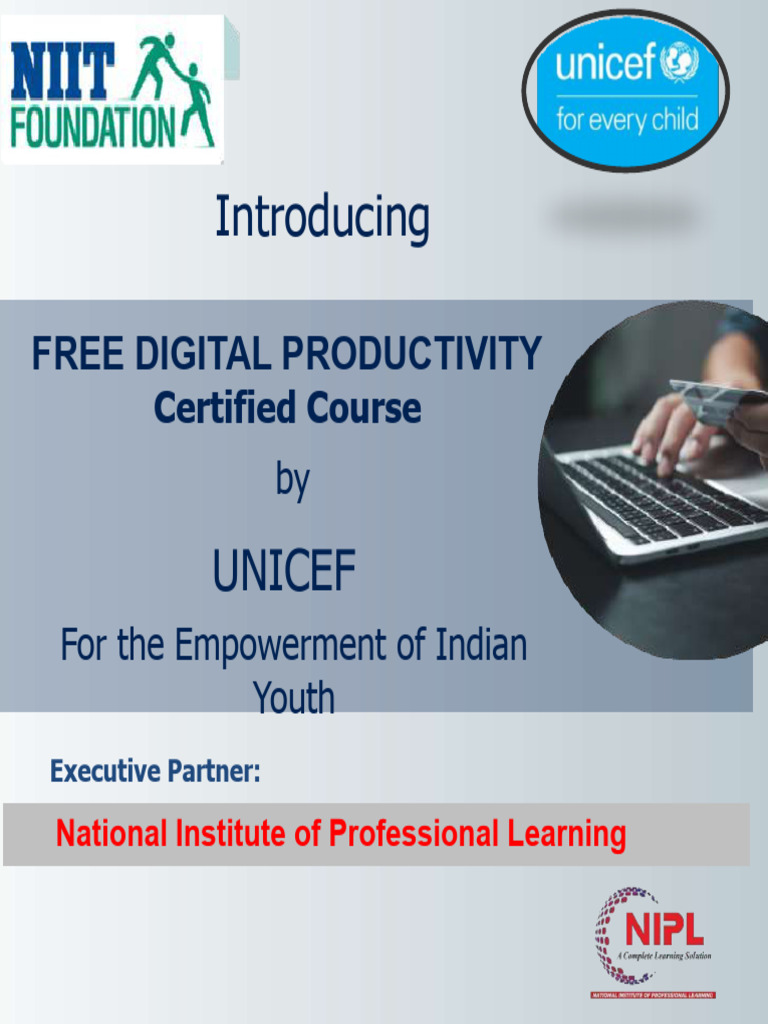 Free UNICEF Digital Productivity Course (Process) | Download Free PDF | Microsoft Excel | Learning