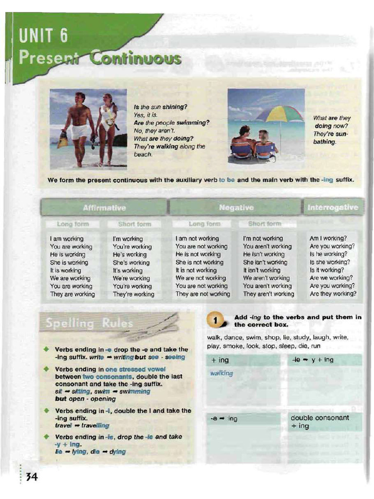 Present Continuous Grammarway 1 | PDF