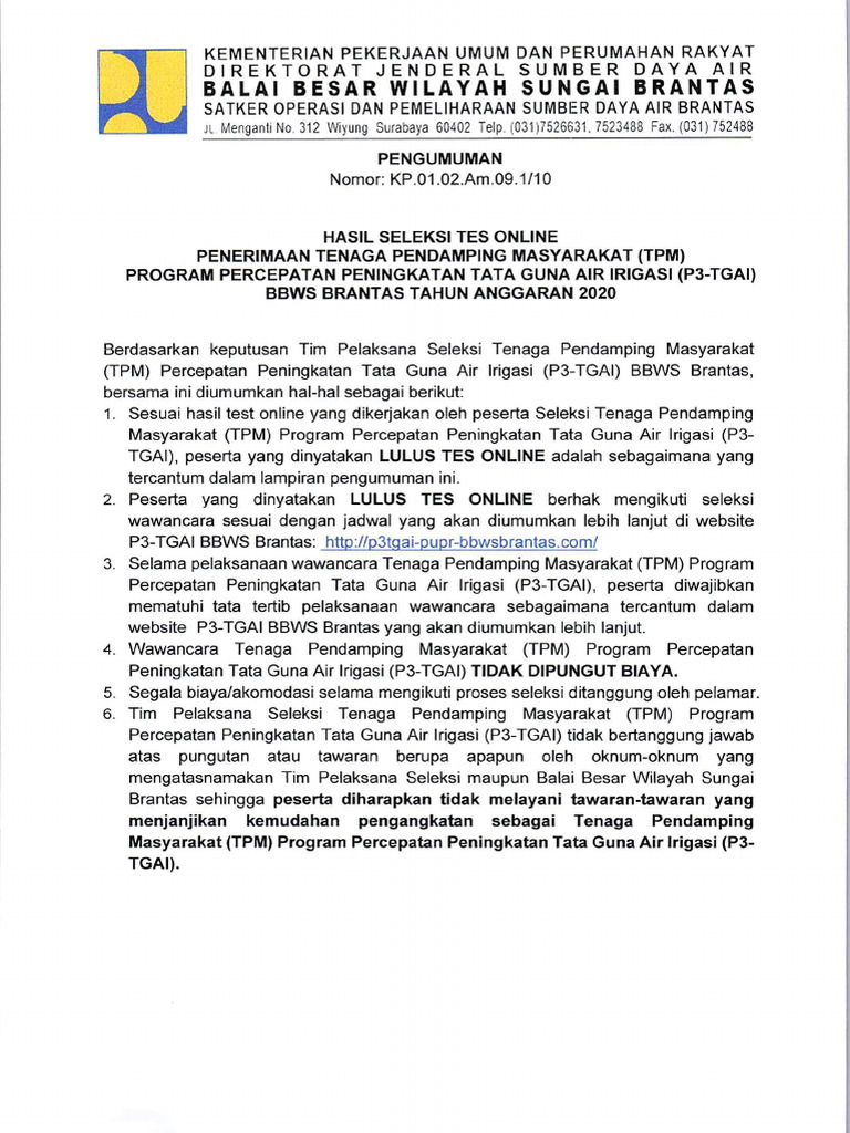 Seleksi Tes TPM | PDF