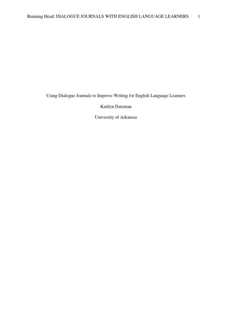 Enhancing Writing for ELLs with Journals | PDF | English As A Second Or ...