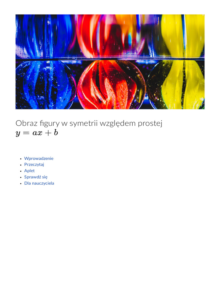 Obraz Figury W Symetrii Wzgledem Prostej Yaxb | PDF